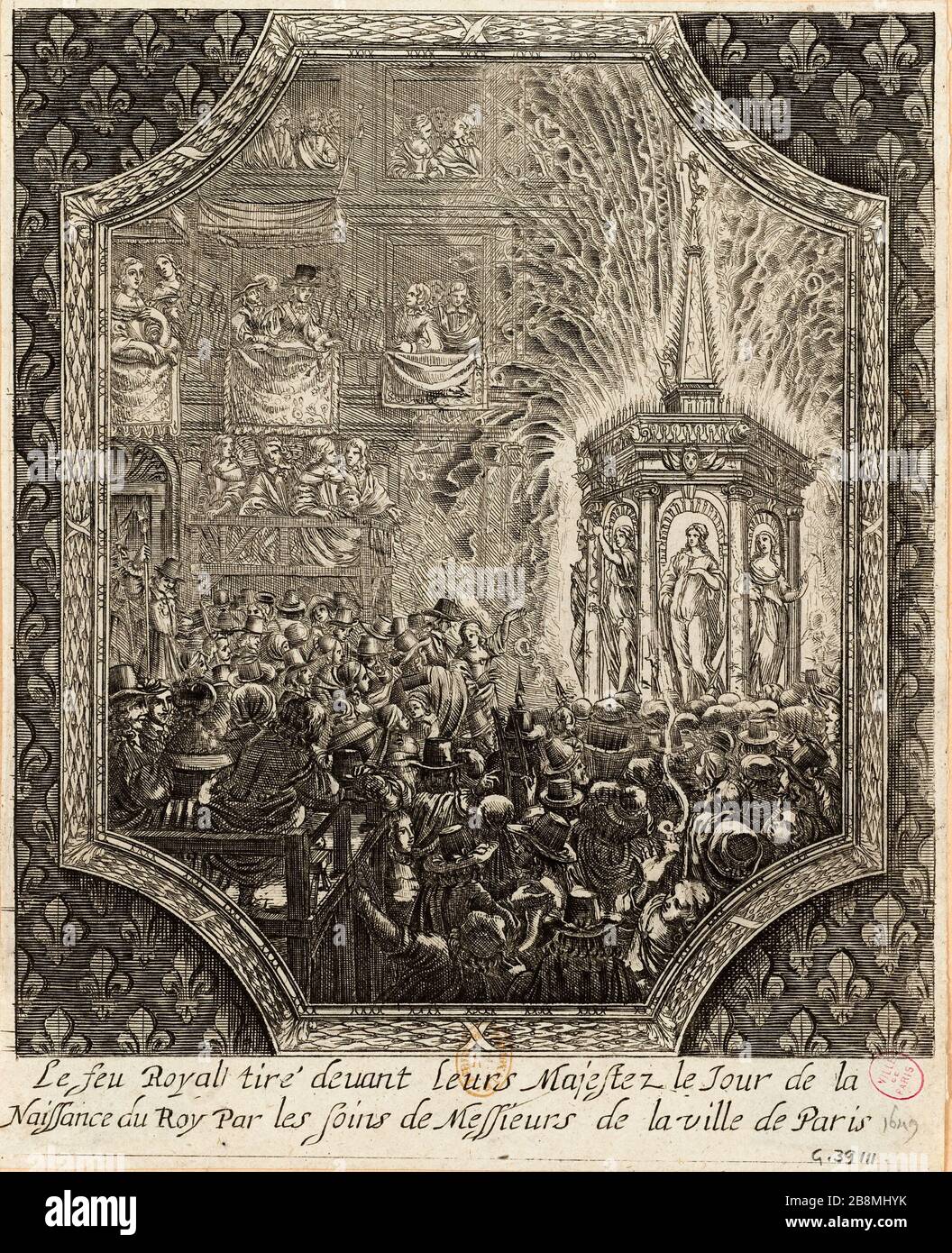 Fireworks on the anniversary of the birth of Louis XIV Anonyme. "Feu d ...