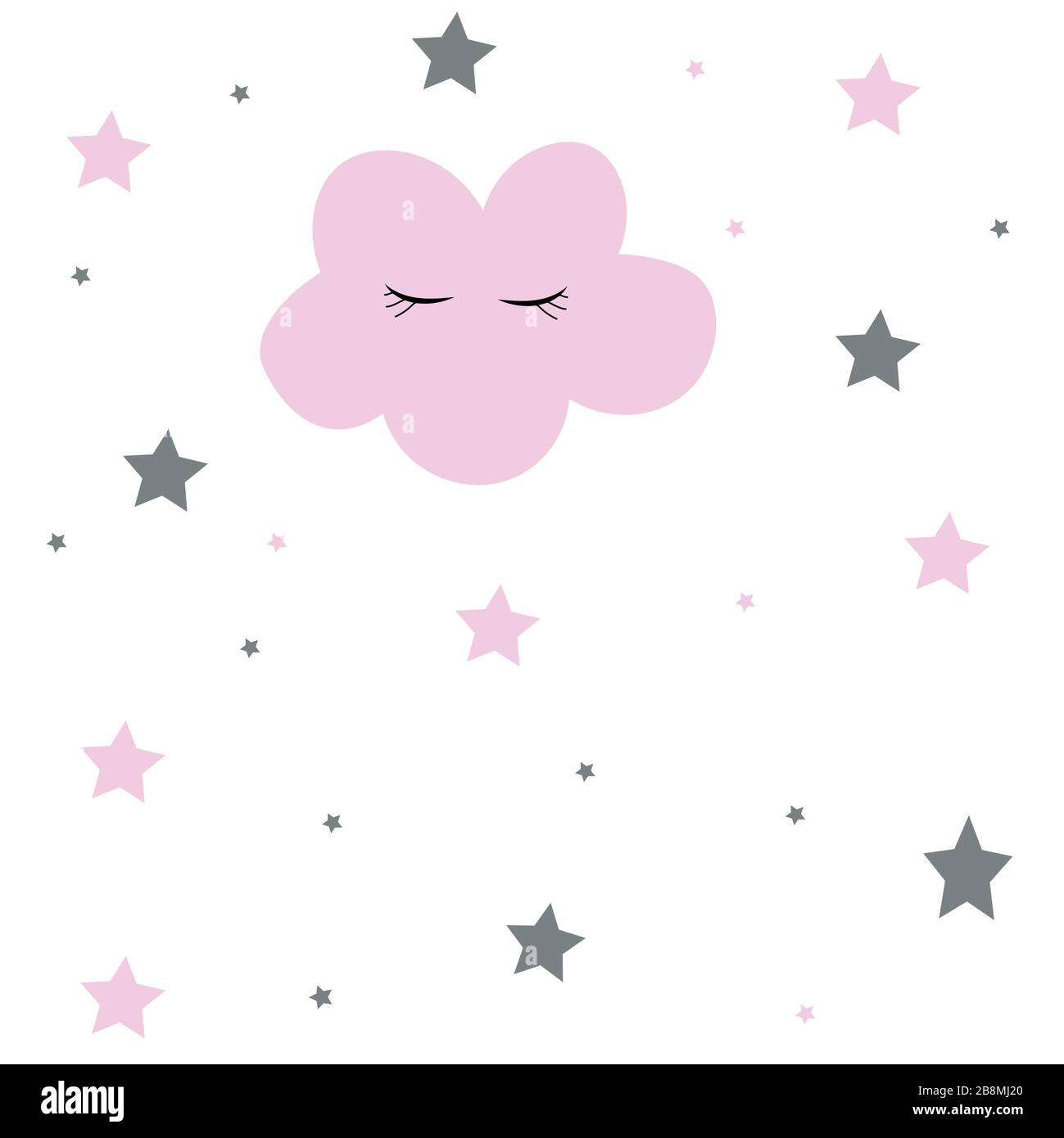 star cloud moon illustration nursery decor Stock Vector Image & Art - Alamy
