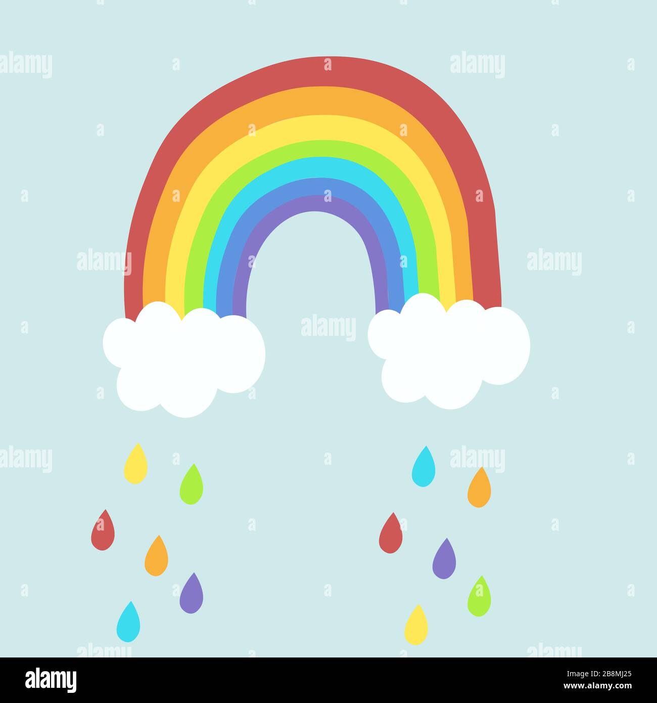 colorful rainbow cartoon illustration nursery decor Stock Vector Image ...