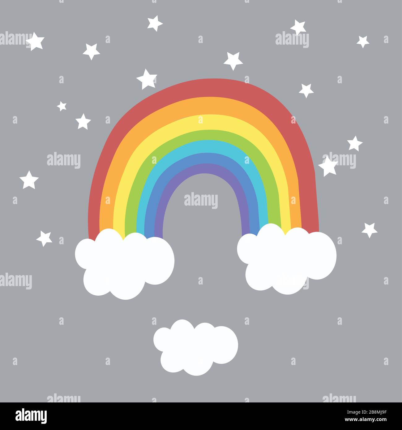 colorful rainbow cartoon illustration nursery decor Stock Vector Image ...