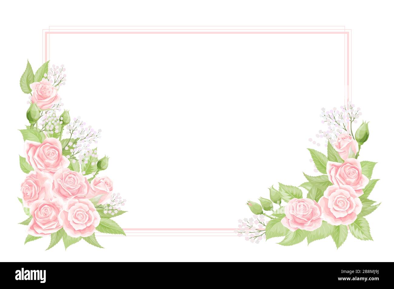 Pink Rose Clip Art Border