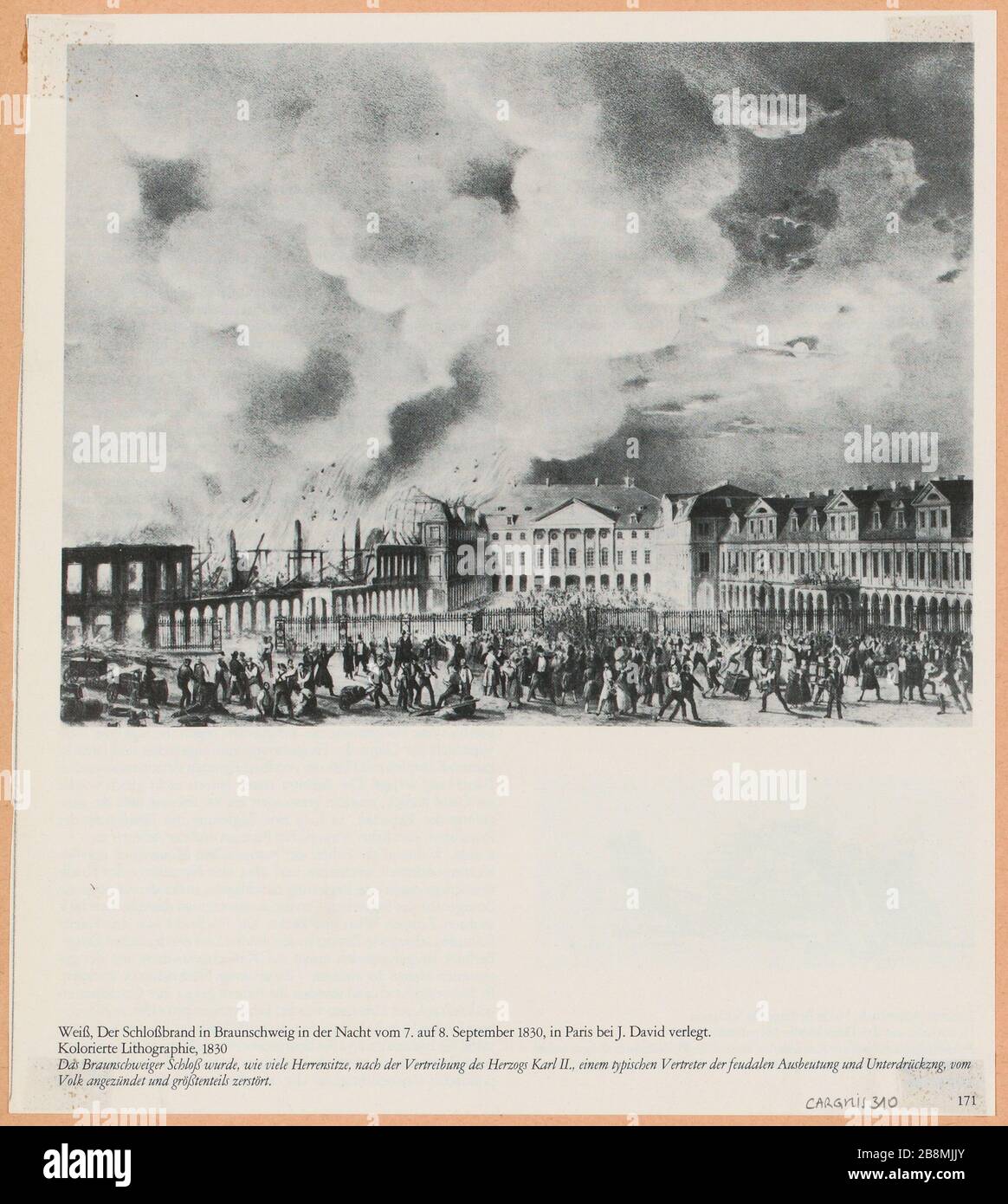 Wei [s] The Schlos fire in Braushweig in the night from 7 to 8 ...