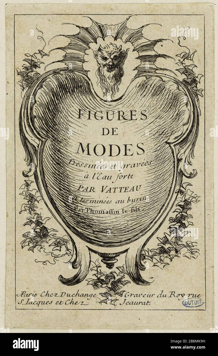 Frontispiece - comic figures and patterns etched in etching by Watteau ...