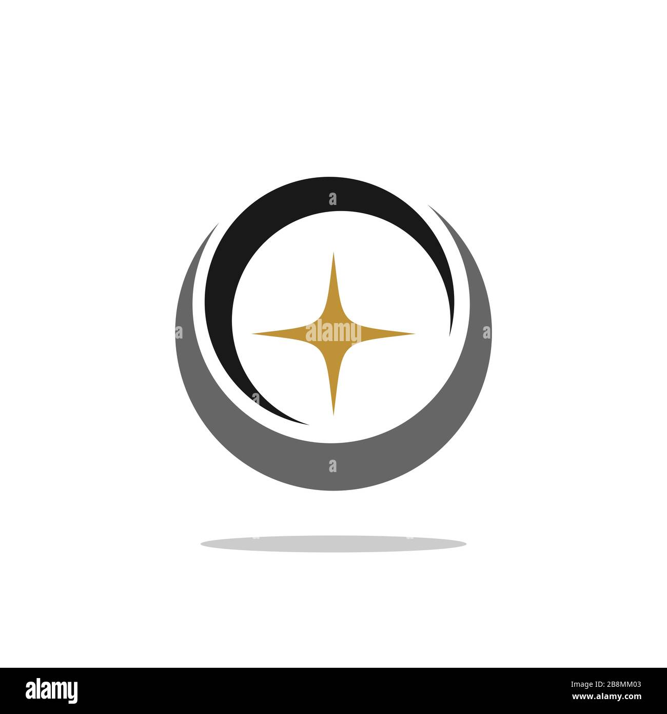Circle Swoosh with Sparkling Star Logo Template Illustration Design ...