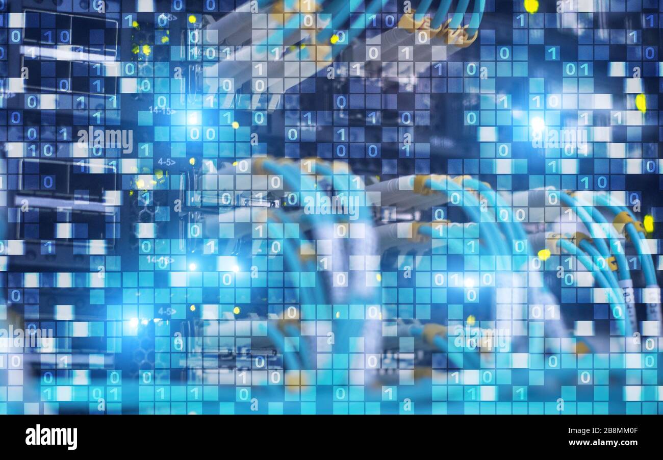 Digital matrix binary code mainframe server room computing communication concept Stock Photo - Alamy