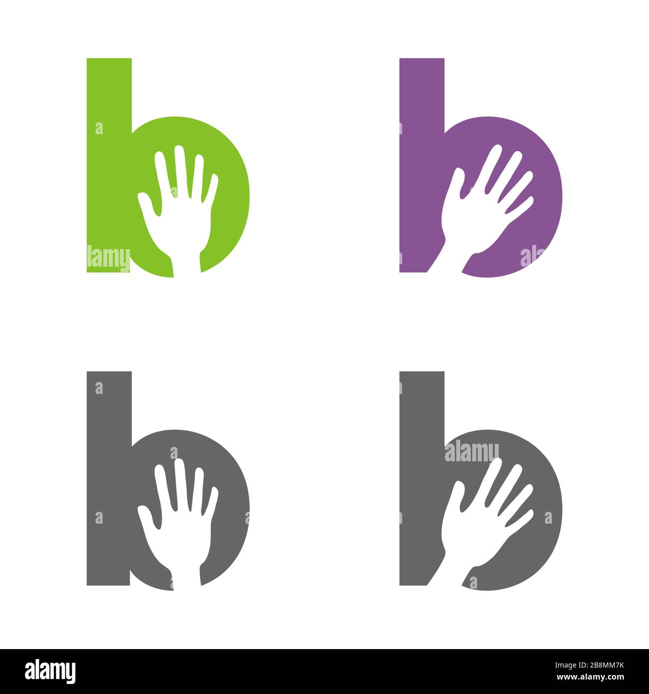 B Letter and Hands Logo Template Illustration Design. Vector EPS 10 ...