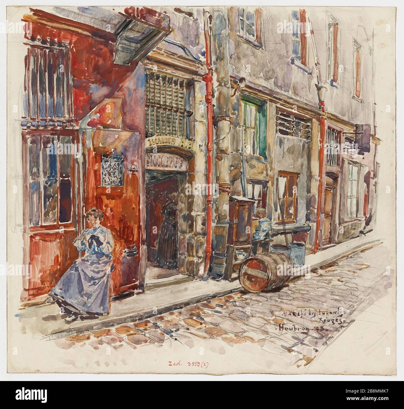 At the entrance staircase Marché des Enfants Rouges, 1908. 3rd ...