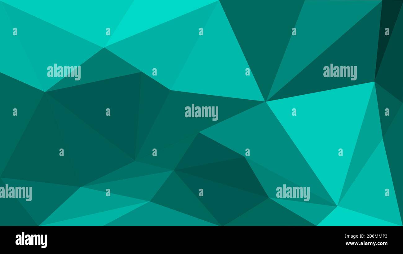 Abstract turquoise background with triangles. Low poly concept backdrop ...