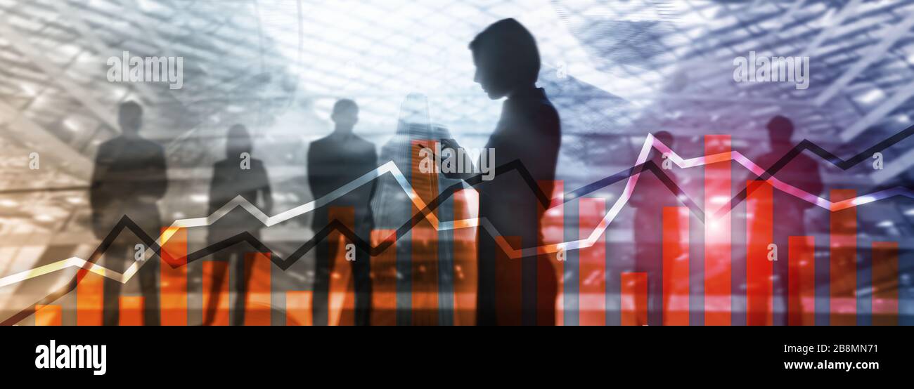 Orange trading charts. Stock exchange concept Stock Photo - Alamy
