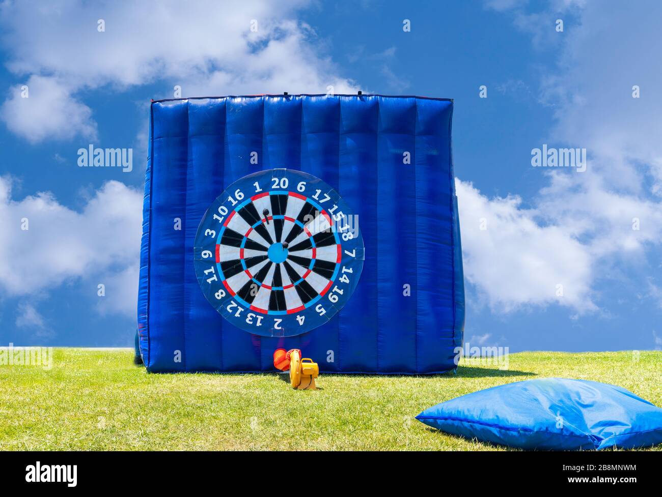 Giant inflatable foot dart board in outside/outdoor Stock Photo - Alamy