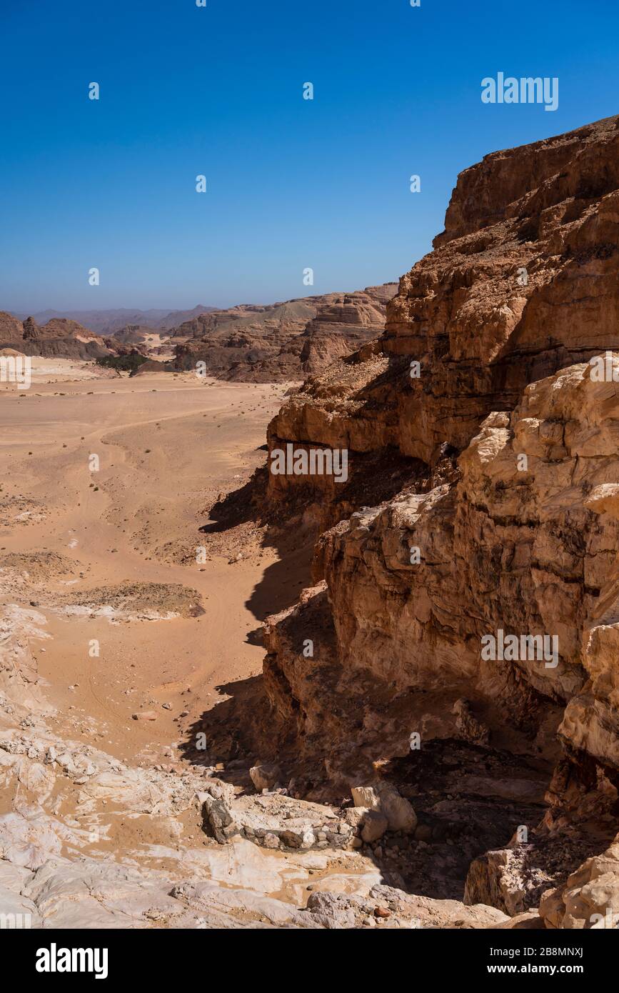 A desert landscape in the sandstone region of the Sinai, Egypt Stock ...