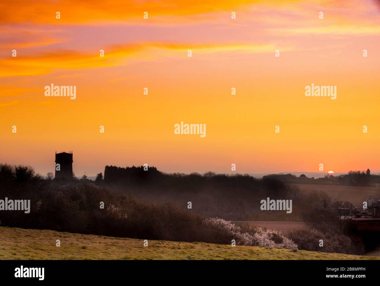 Sunrise Landscapes, in and around Meppershall Bedfordshire, UK Stock ...