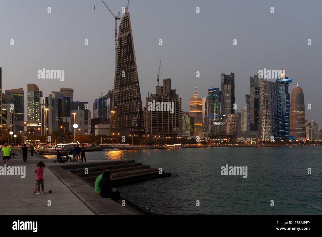 The skyline of Doha, Qatar's capital city Stock Photo - Alamy