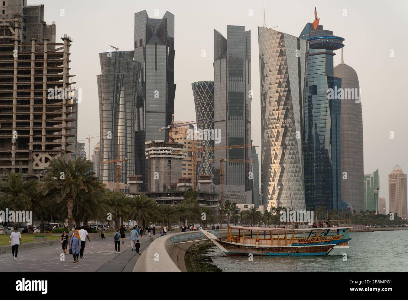 The skyline of Doha, Qatar's capital city Stock Photo - Alamy