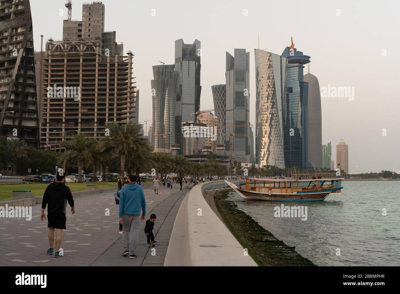 The skyline of Doha, Qatar's capital city Stock Photo - Alamy