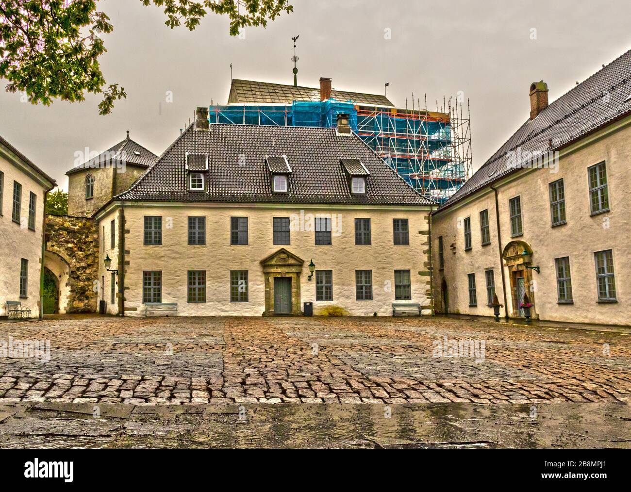 Bergenhus fortress in Bergen, Norway. Located at the entrance of Bergen ...