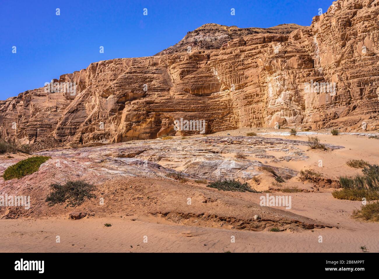 A desert landscape in the sandstone region of the Sinai, Egypt Stock ...