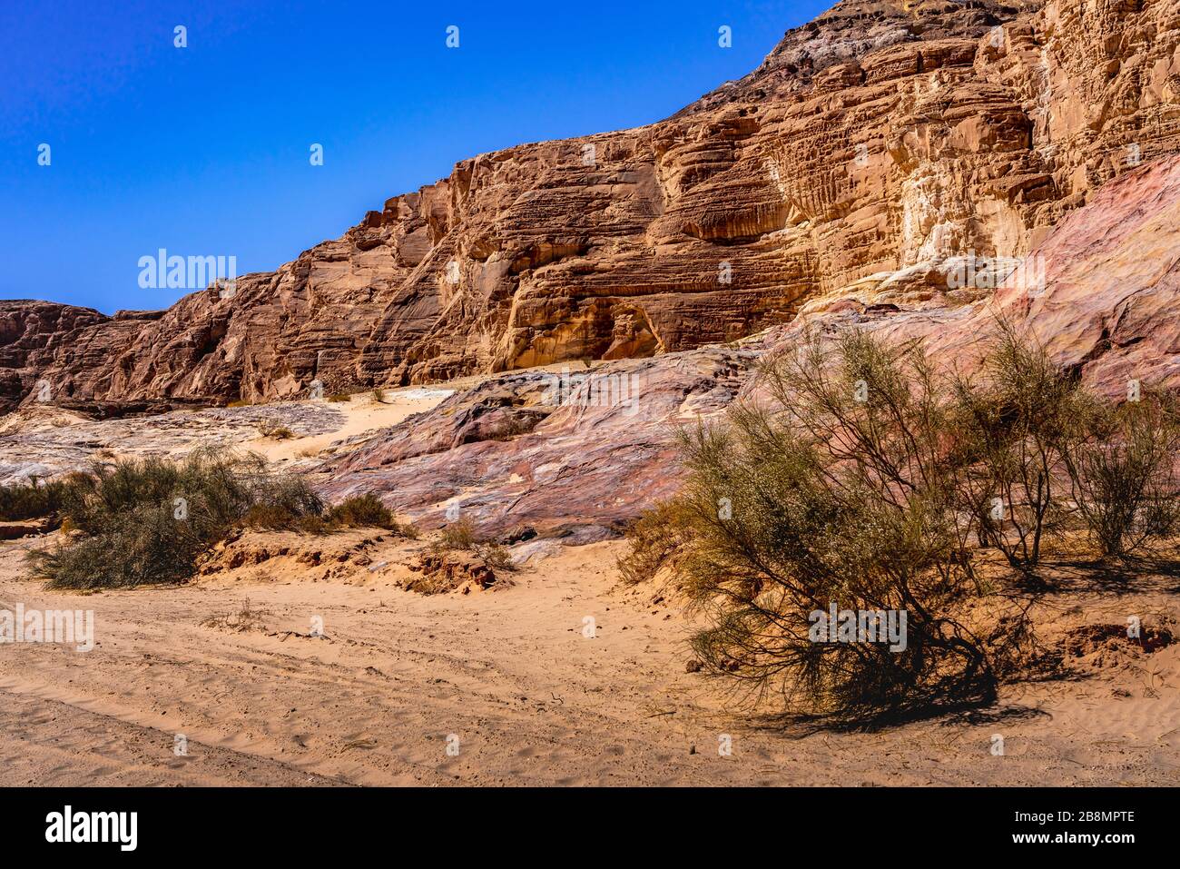 A desert landscape in the sandstone region of the Sinai, Egypt Stock ...
