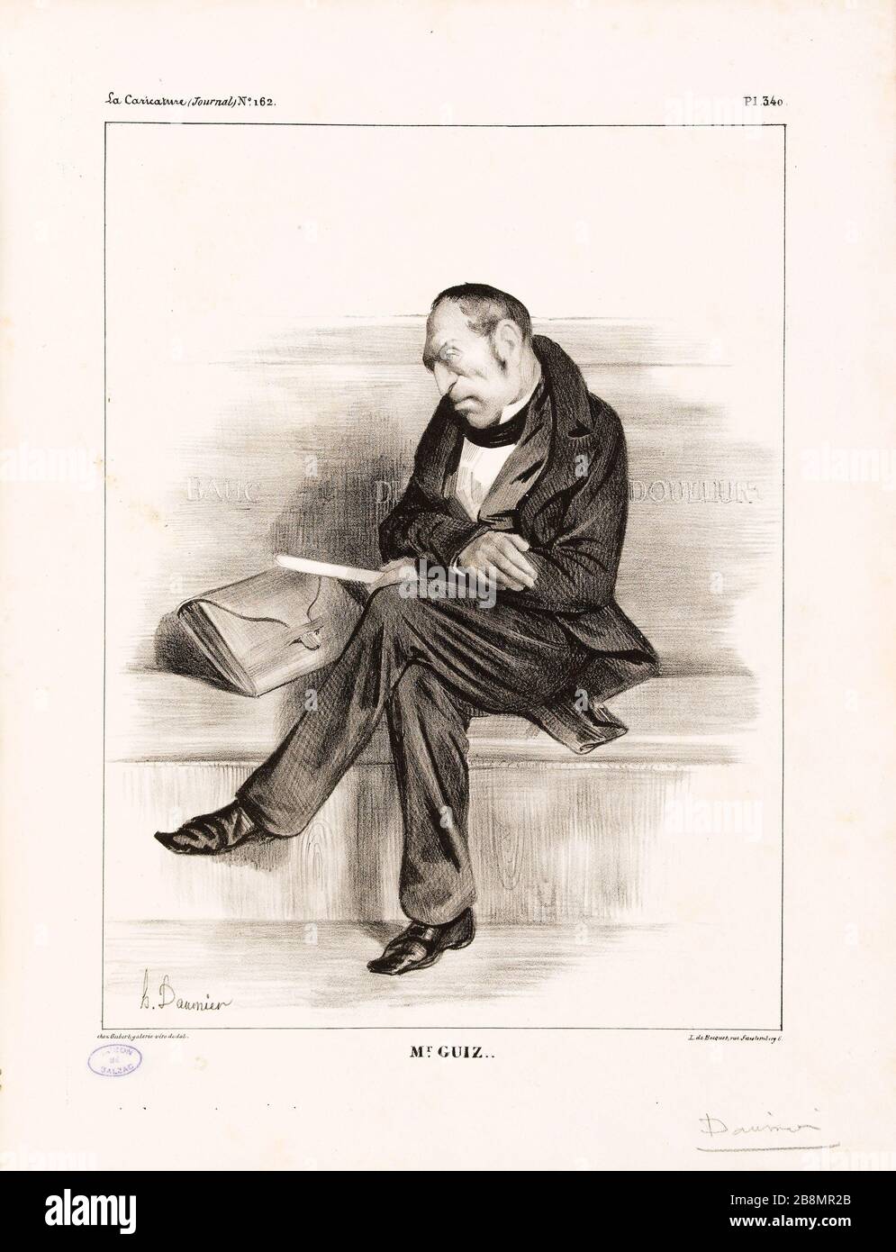 Mr Quiz... Honoré Daumier (1808-1879). Caricature de presse. "Mr Guiz ...