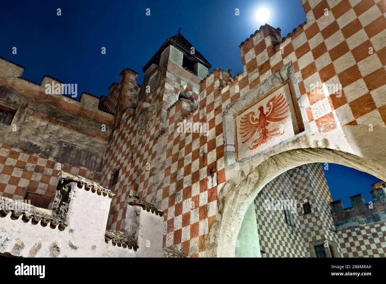 Friedburg Castle in Colma: the coat of arms of the Tyrolean eagle ...