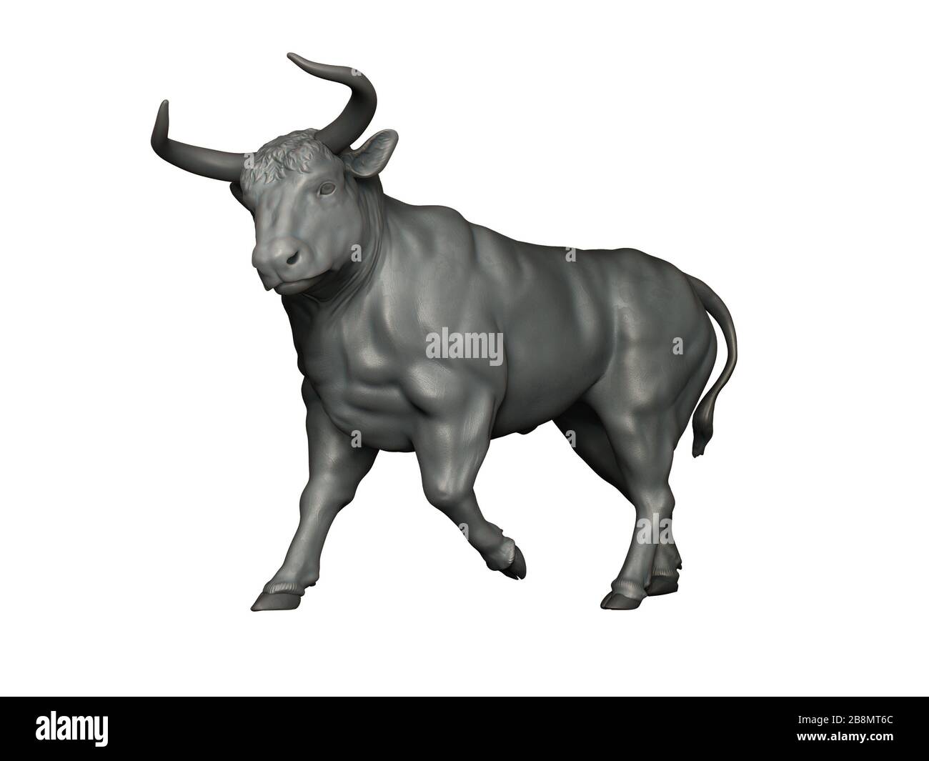 bull isolated on white background. Result of rendering 3d model Stock ...