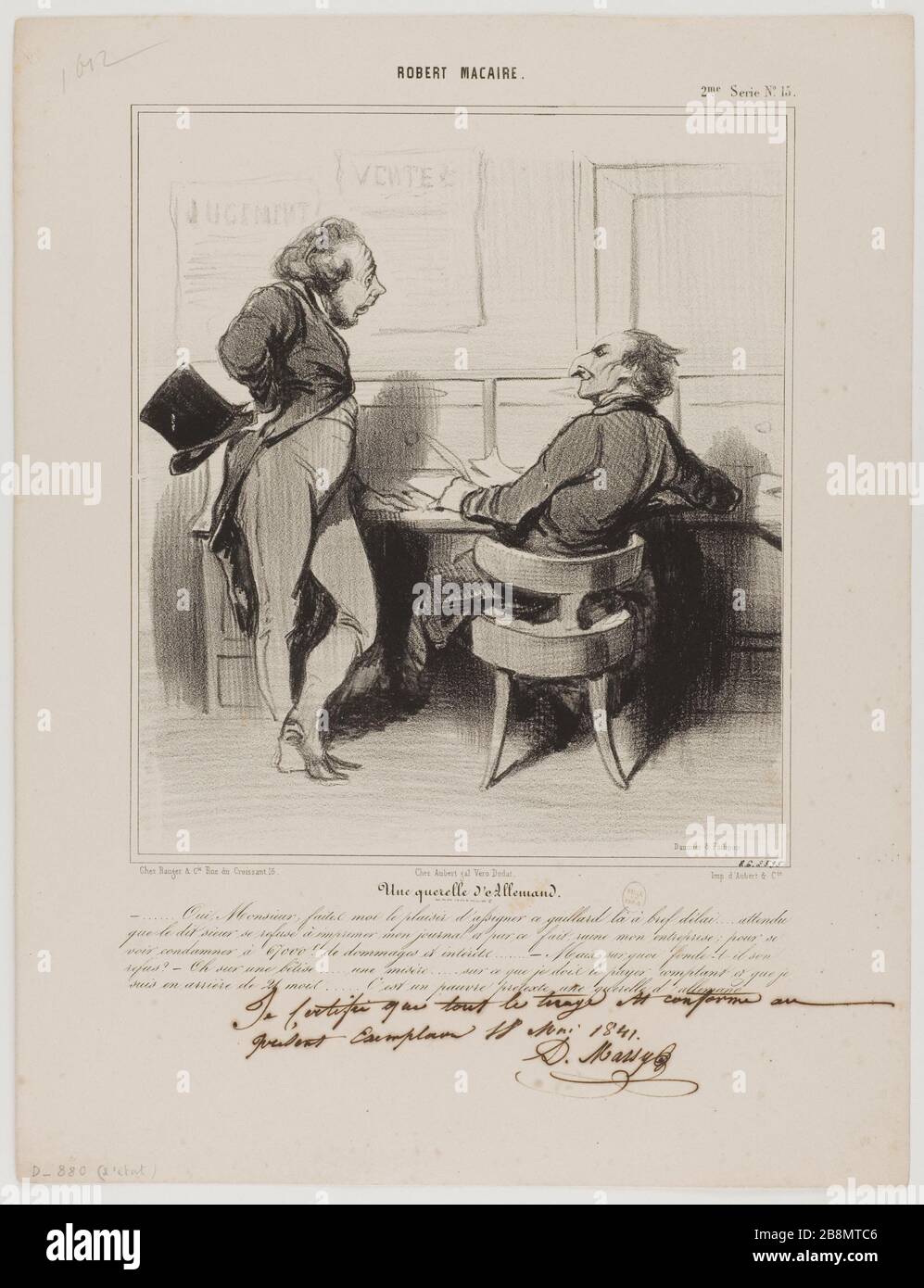 Robert Macaire "a quarrel German ...." (Plate 15) Honoré Daumier (1808 ...
