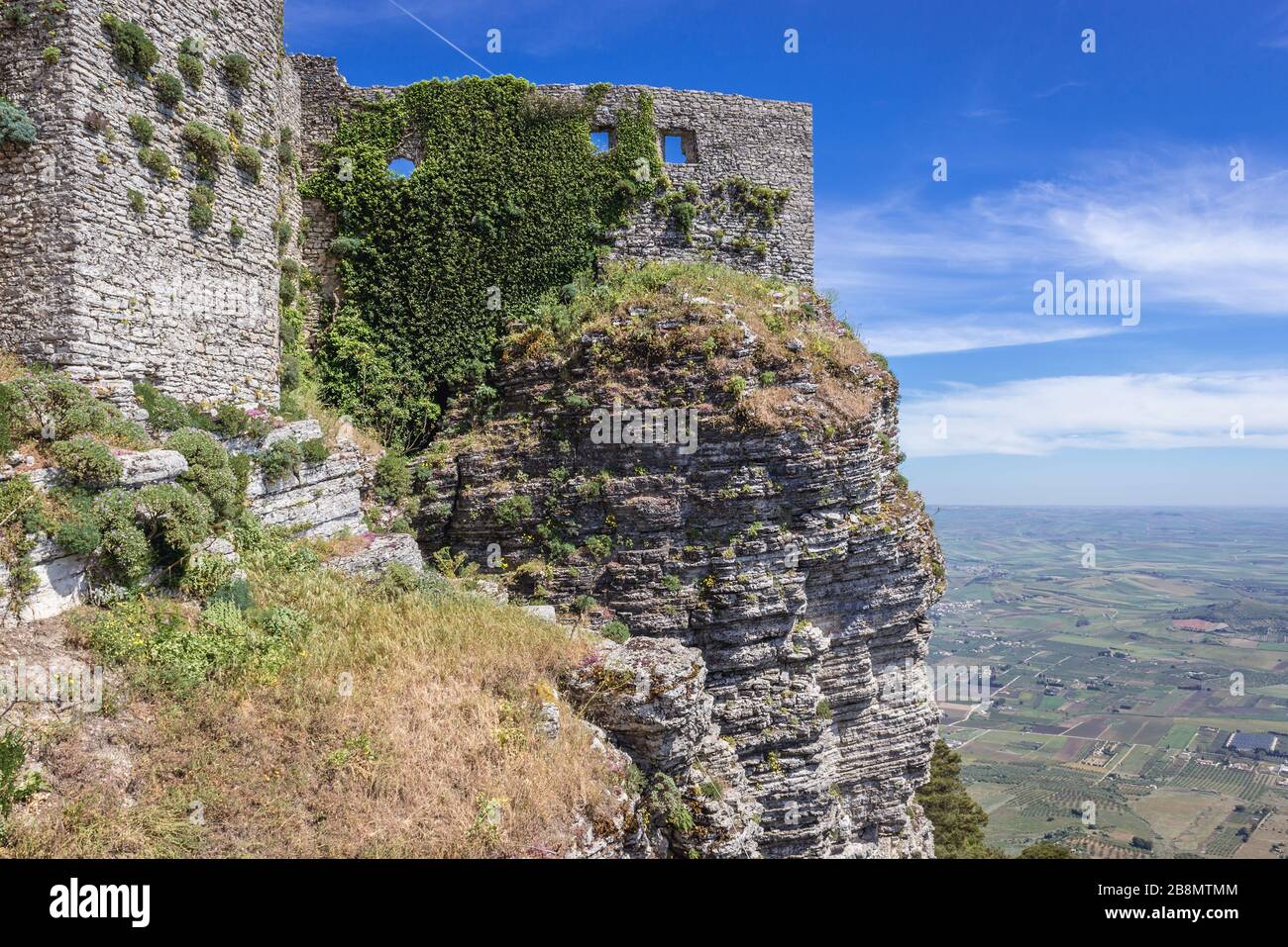 Ruins of 12th century Norman castle in Erice historic town also known ...