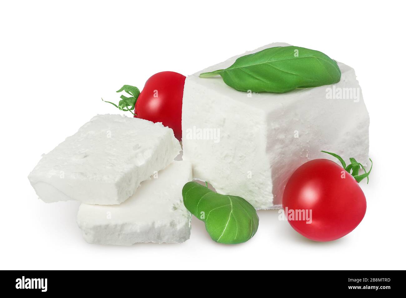 Feta cheese isolated on white background. With clipping path and full ...