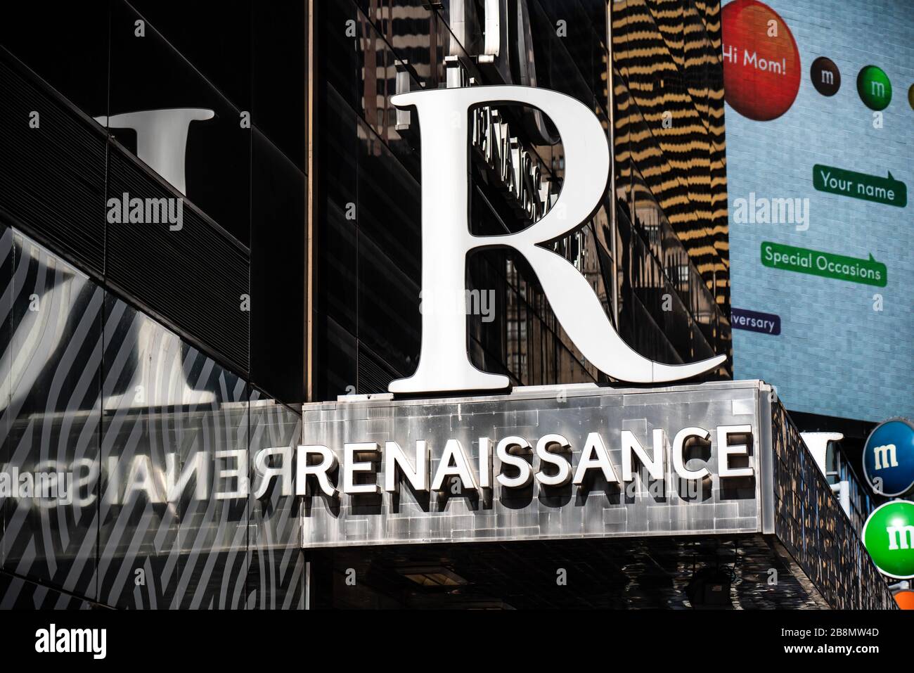 Renaissance Hotels logo by Marriott seen in Midtown Manhattan Stock ...