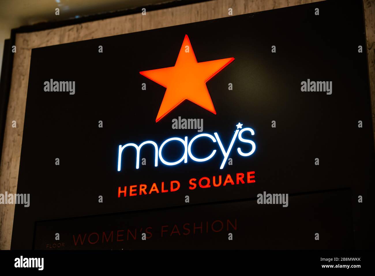 American department store, Macy's logo seen in New York City Stock ...