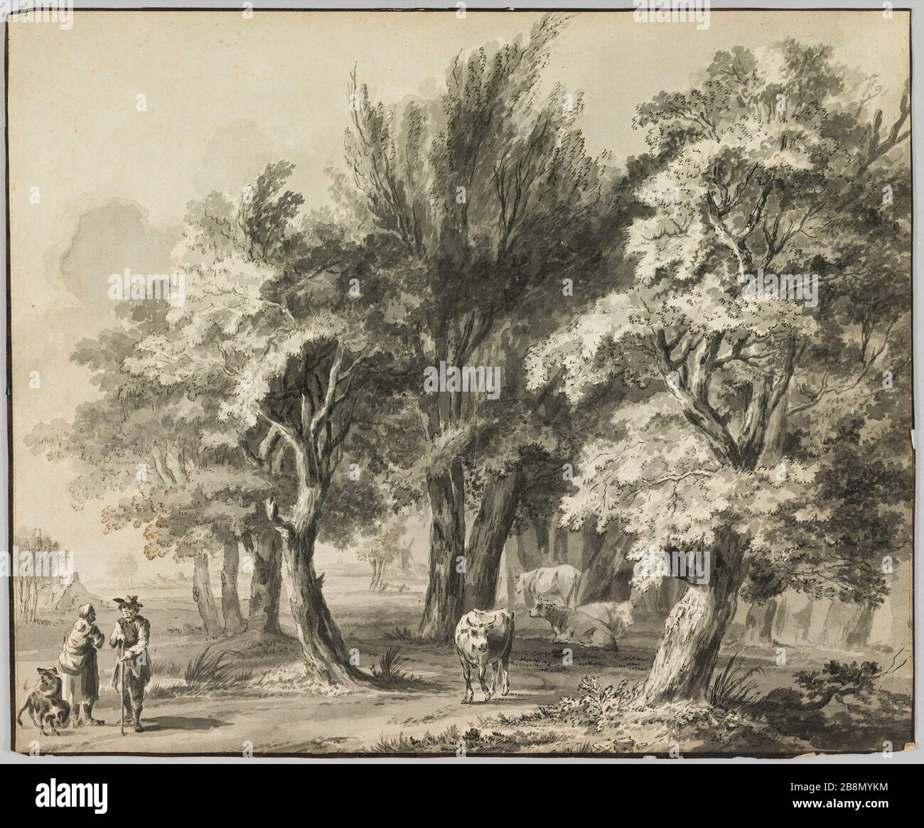 Pastoral scene with herd of cows Anonyme. Scène pastorale avec troupeau ...