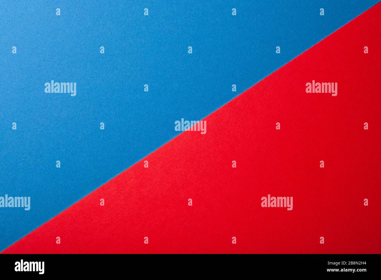 Blue and red color of paper background, texture, copy space, diagonal ...