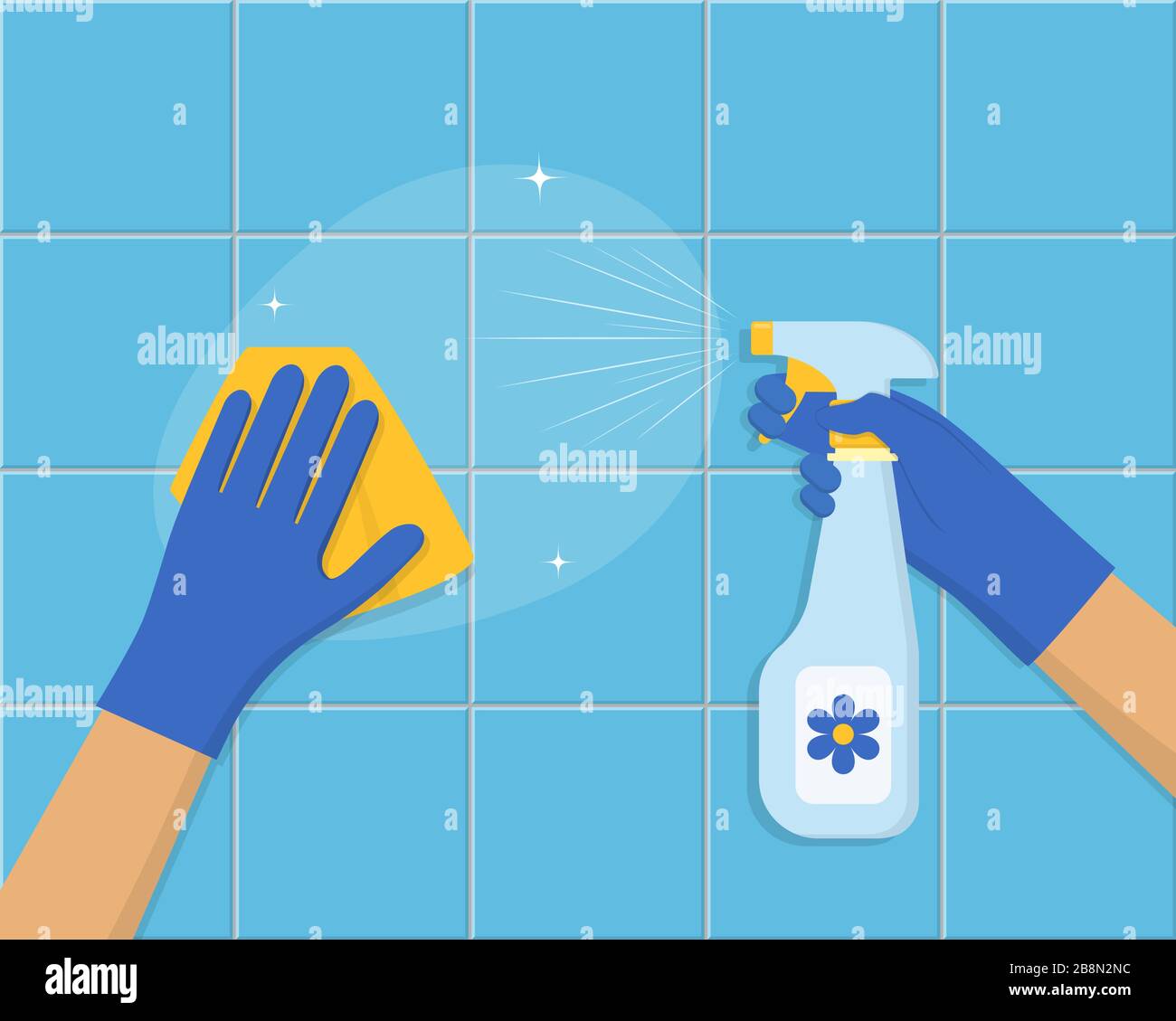 Cleaner cleaning wall in Stock Vector Images - Alamy