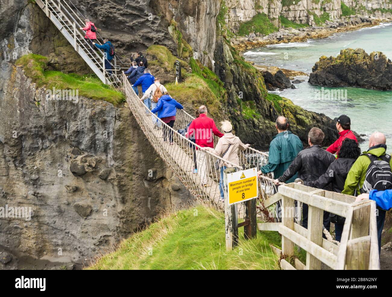 The tiny island of Carrickarede is linked to the mainland by the ...
