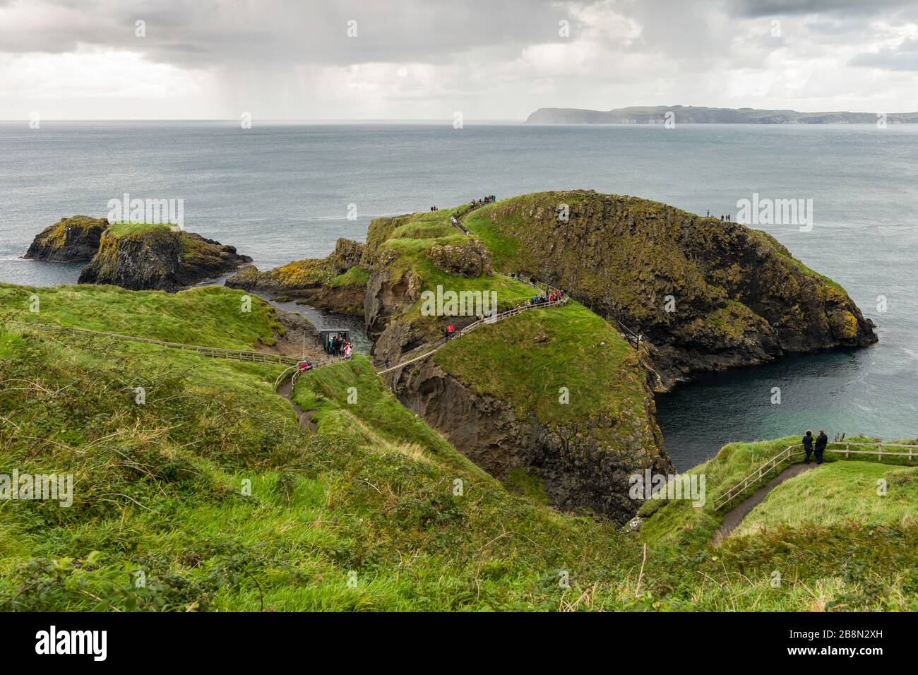 The tiny island of Carrickarede is linked to the mainland by the ...