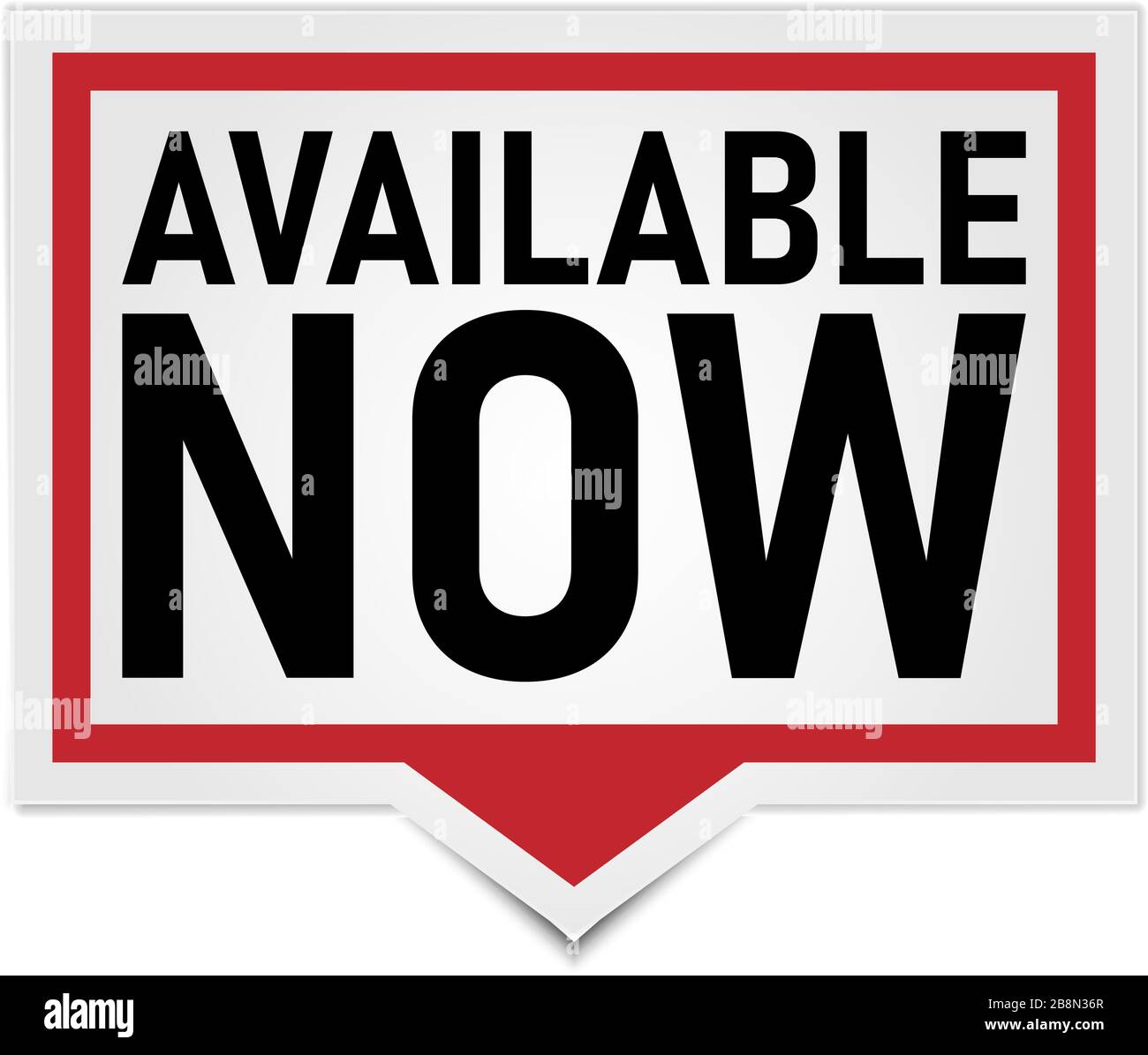 available now RED paper tag on a white background Stock Vector Image ...