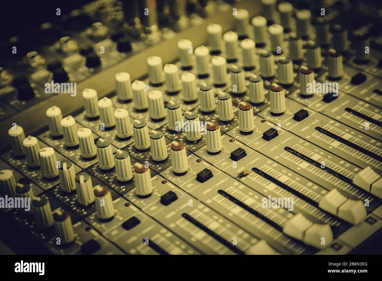Professional mixer, sound control detail Stock Photo - Alamy