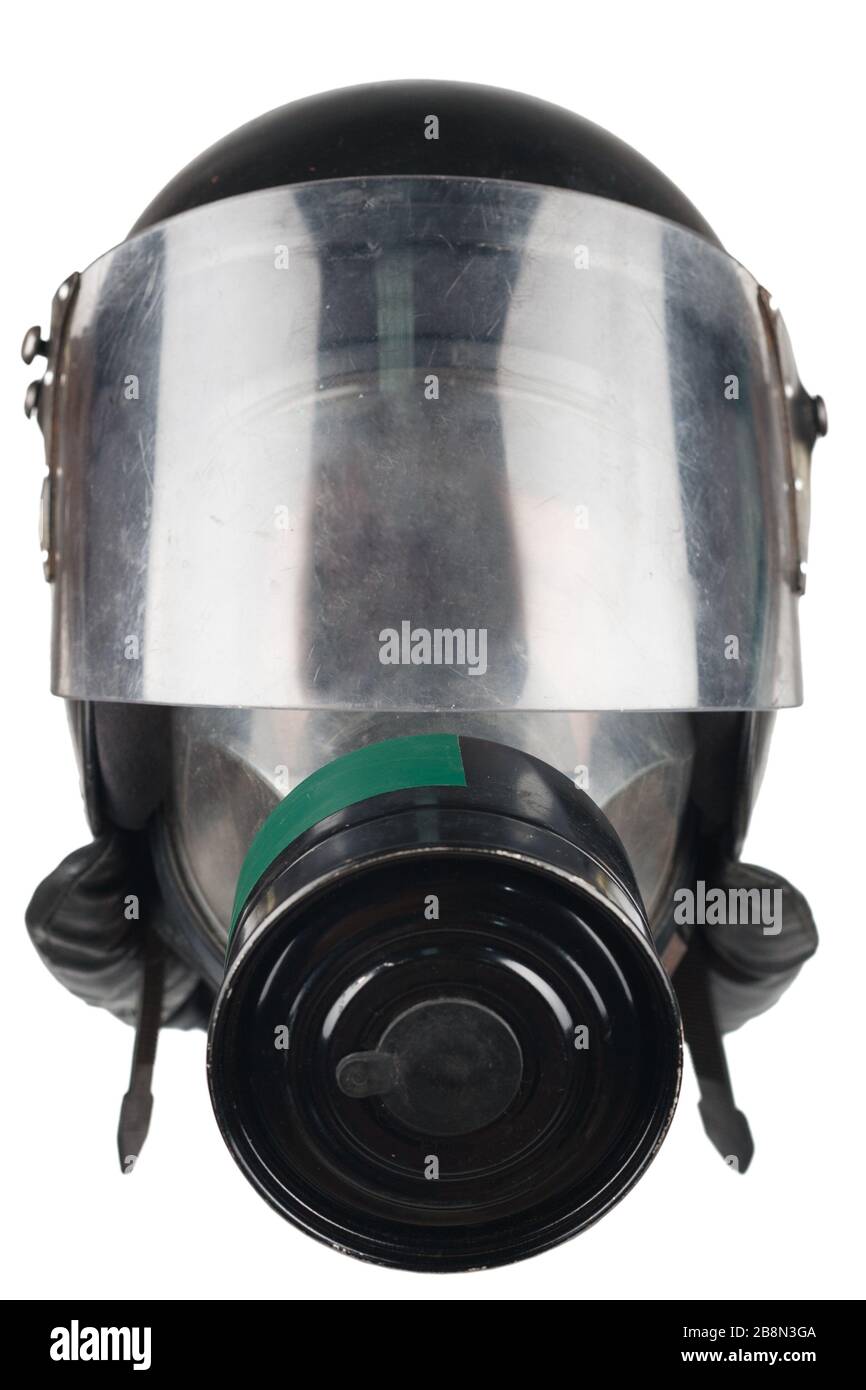 riot police helmet with protective glass and gas mask on manikin head ...