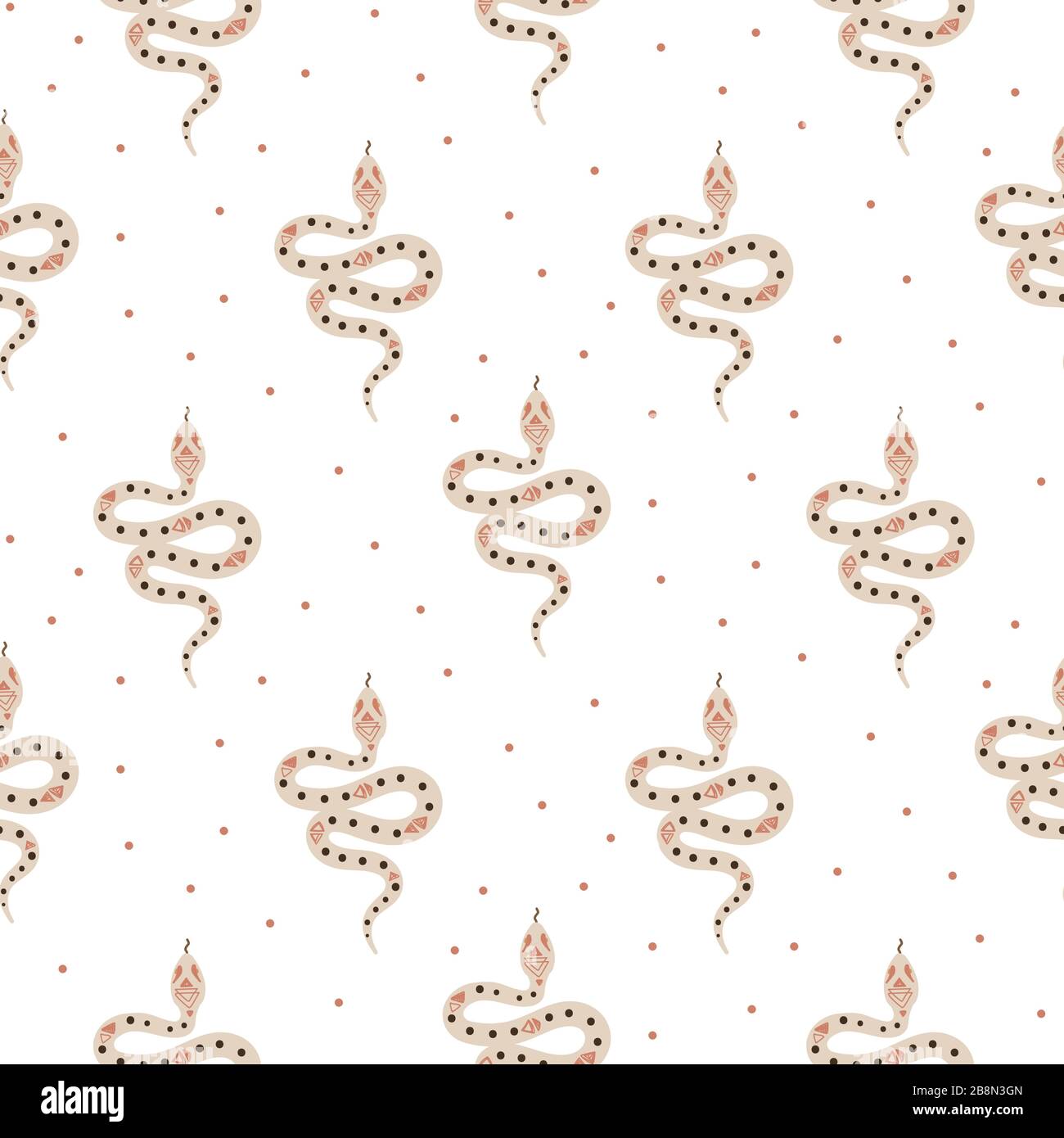 Occult alchemy snake symbol seamless pattern vector illustration Stock ...