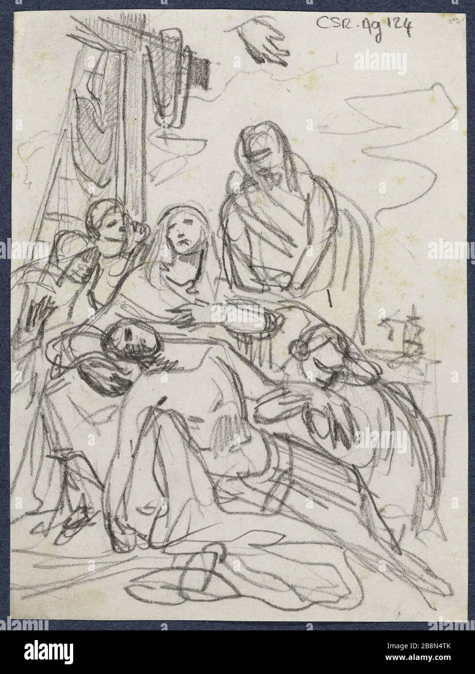 Deposition René Marjolin (1812-1895). Déposition de croix. Crayon ...