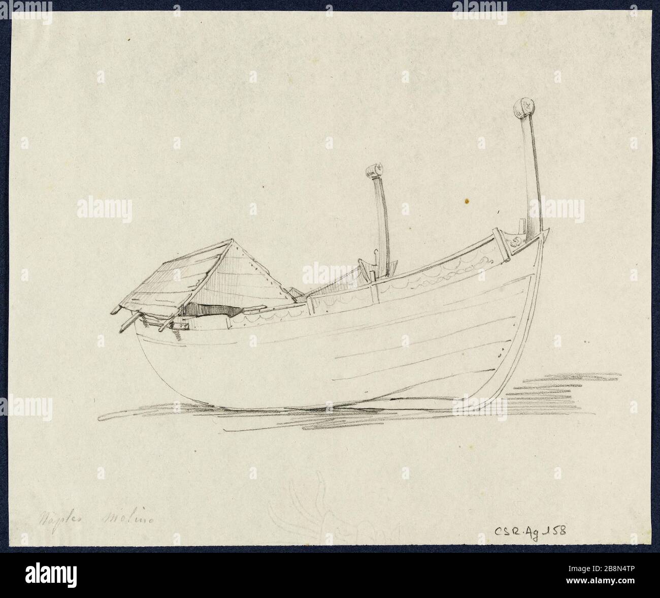 Study of boat René Marjolin (1812-1895). Etude de bateau. Crayon ...