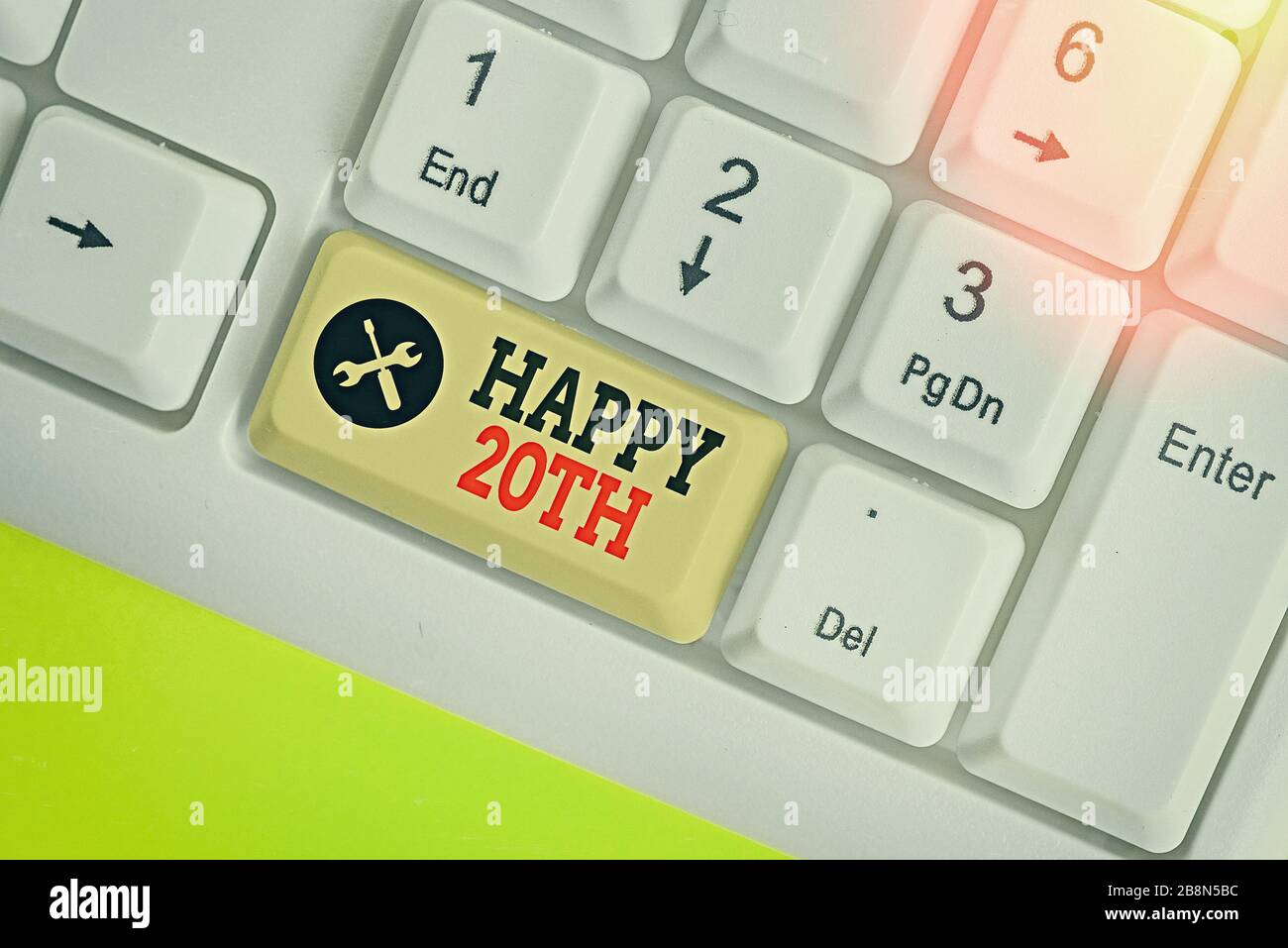 Writing note showing Happy 20Th. Business concept for a joyful occasion ...