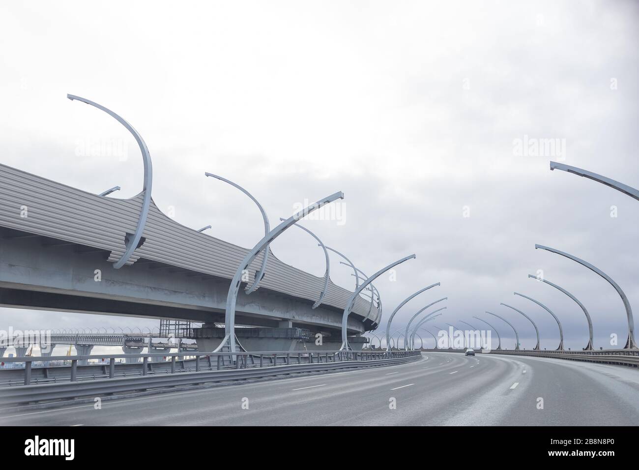 View of new road - Western High-speed Diameter in Saint-Petersburg.City ...