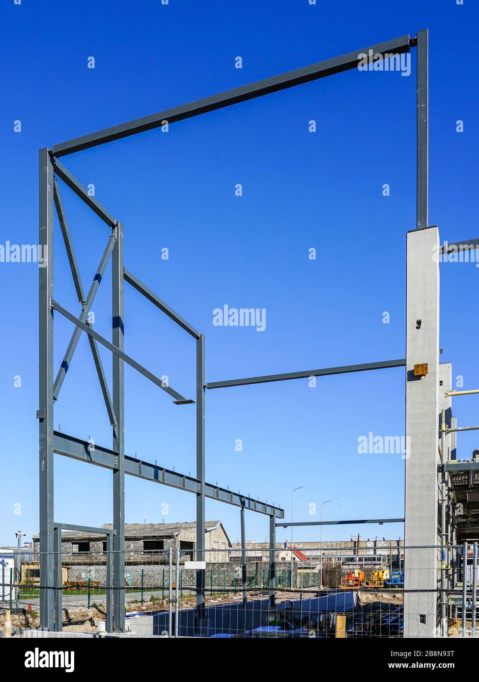 Building construction engineering framework girder building hi-res ...