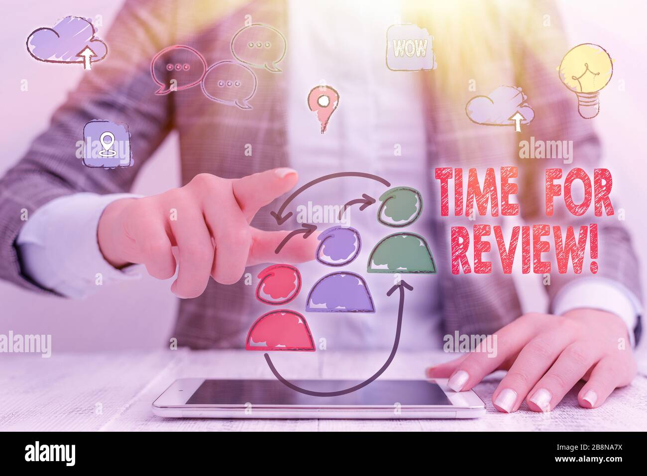 Writing note showing Time For Review. Business concept for review of a ...