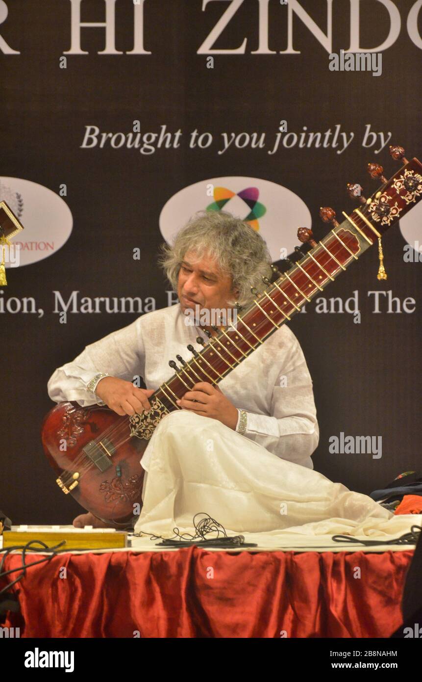 Hindustani classical sitar player Ustad Chhote Rahimat Khan performs at ...