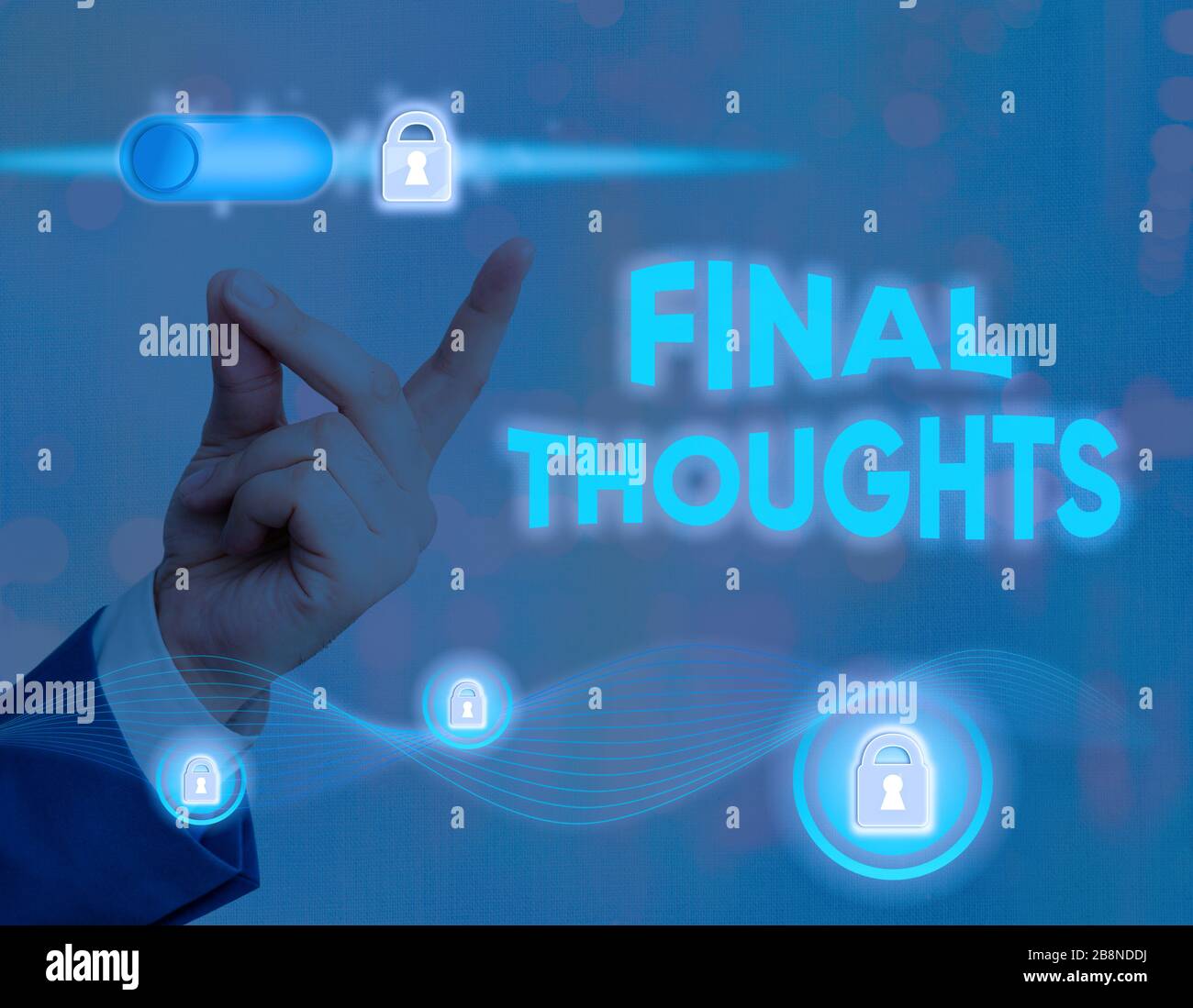 Conceptual hand writing showing Final Thoughts. Concept meaning the ...