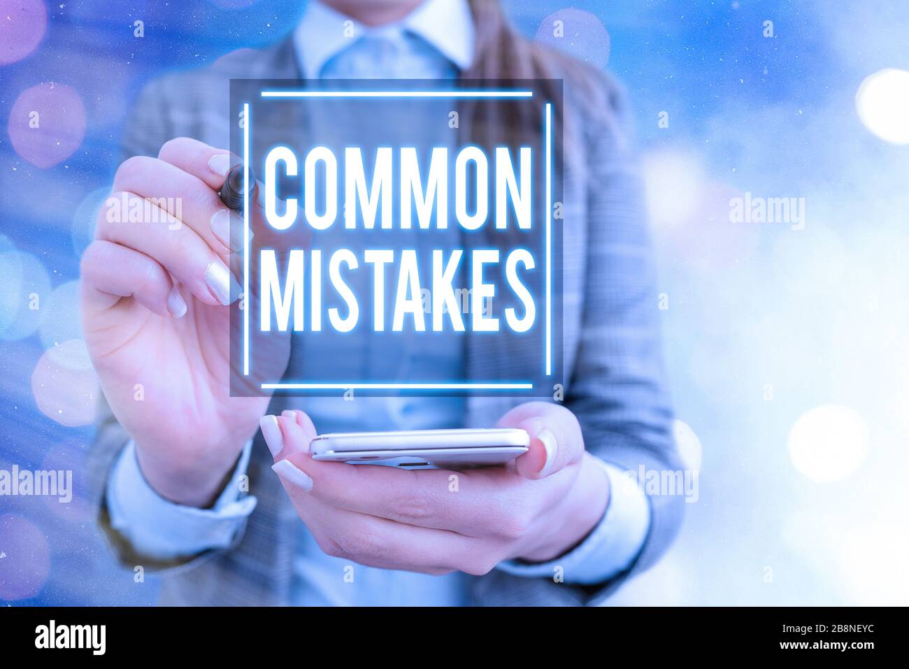 Text sign showing Common Mistakes. Business photo text actions that are ...