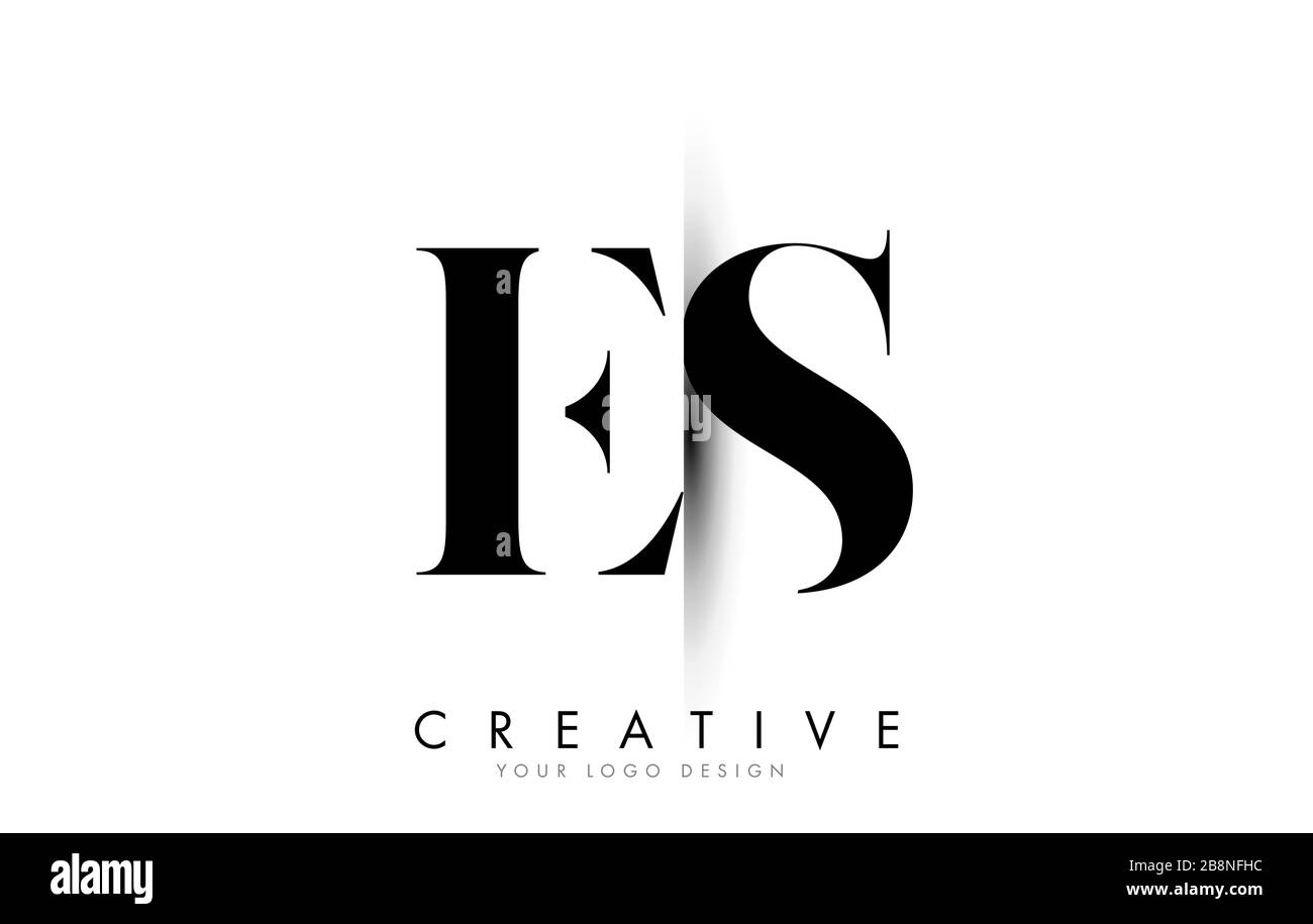ES E S Letter Logo Design with Creative Shadow Cut Vector Illustration ...