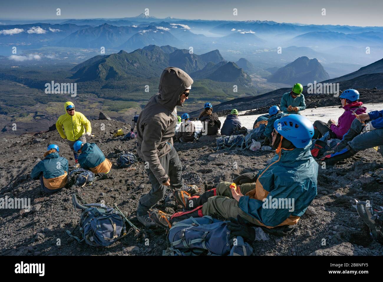 Climb to the top of Villarica volcano Stock Photo - Alamy